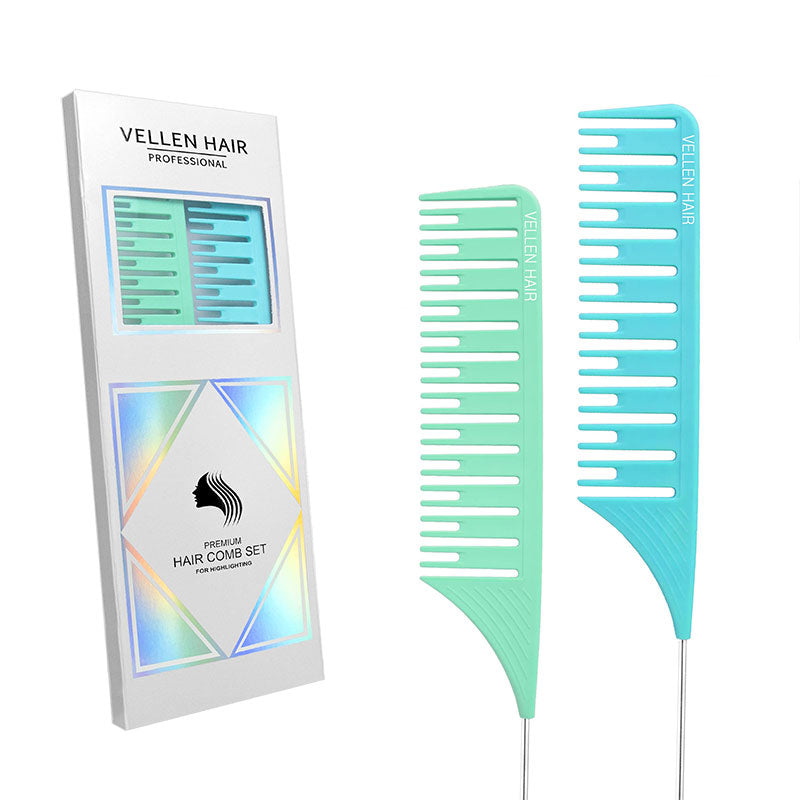 Buy Vellen Hair Tail Comb Set Blue/Mint 2 x Sizes – Salons Direct