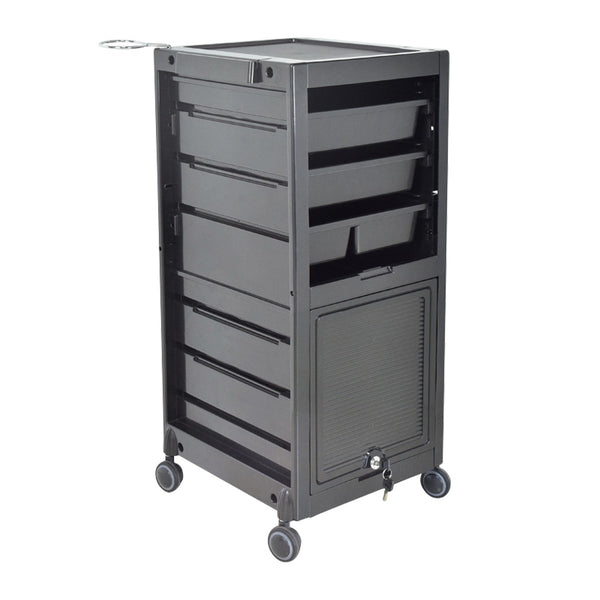 Buy our Lotus Locky Trolley with Locking Doors Black – Salons Direct