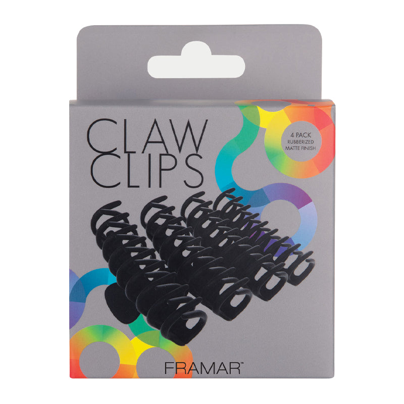 Buy Framar Claw Clips 4 pack Black – Salons Direct